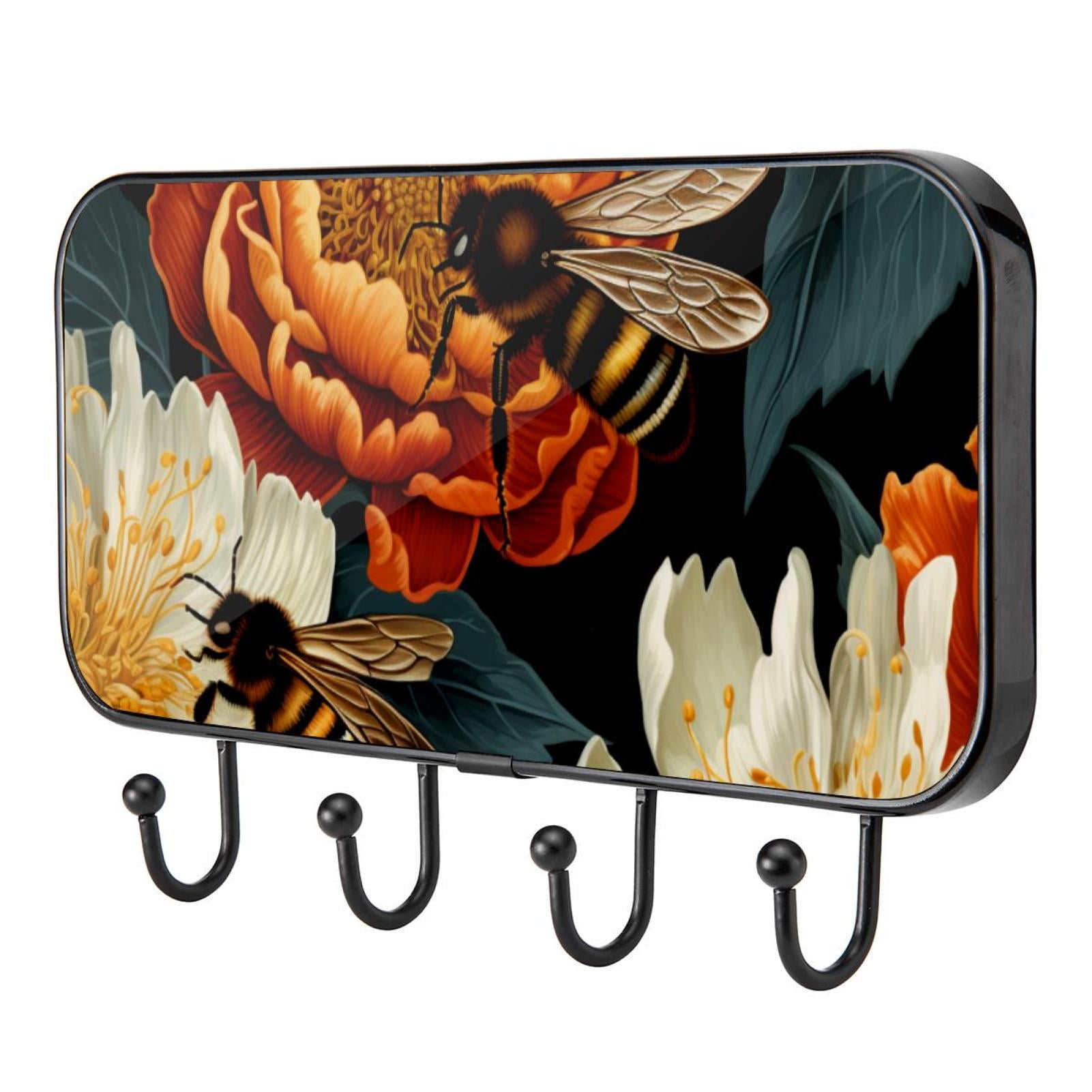 Insect Bees Self Adhesive Towel Coat Wood Iron Hooks for Home Keys Door ...