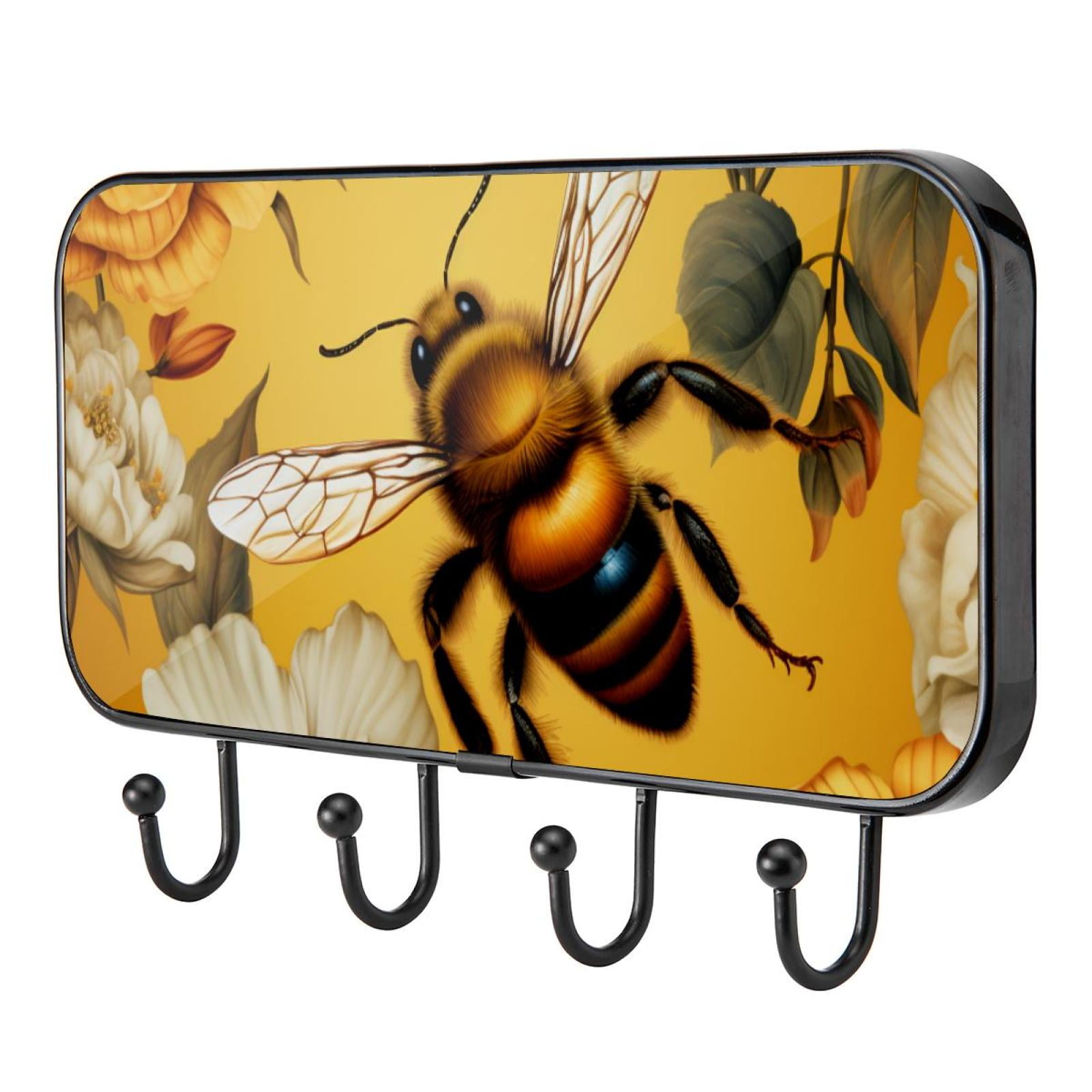 Insect Bees Self Adhesive Towel Coat Wood Iron Hooks for Home Keys Door ...