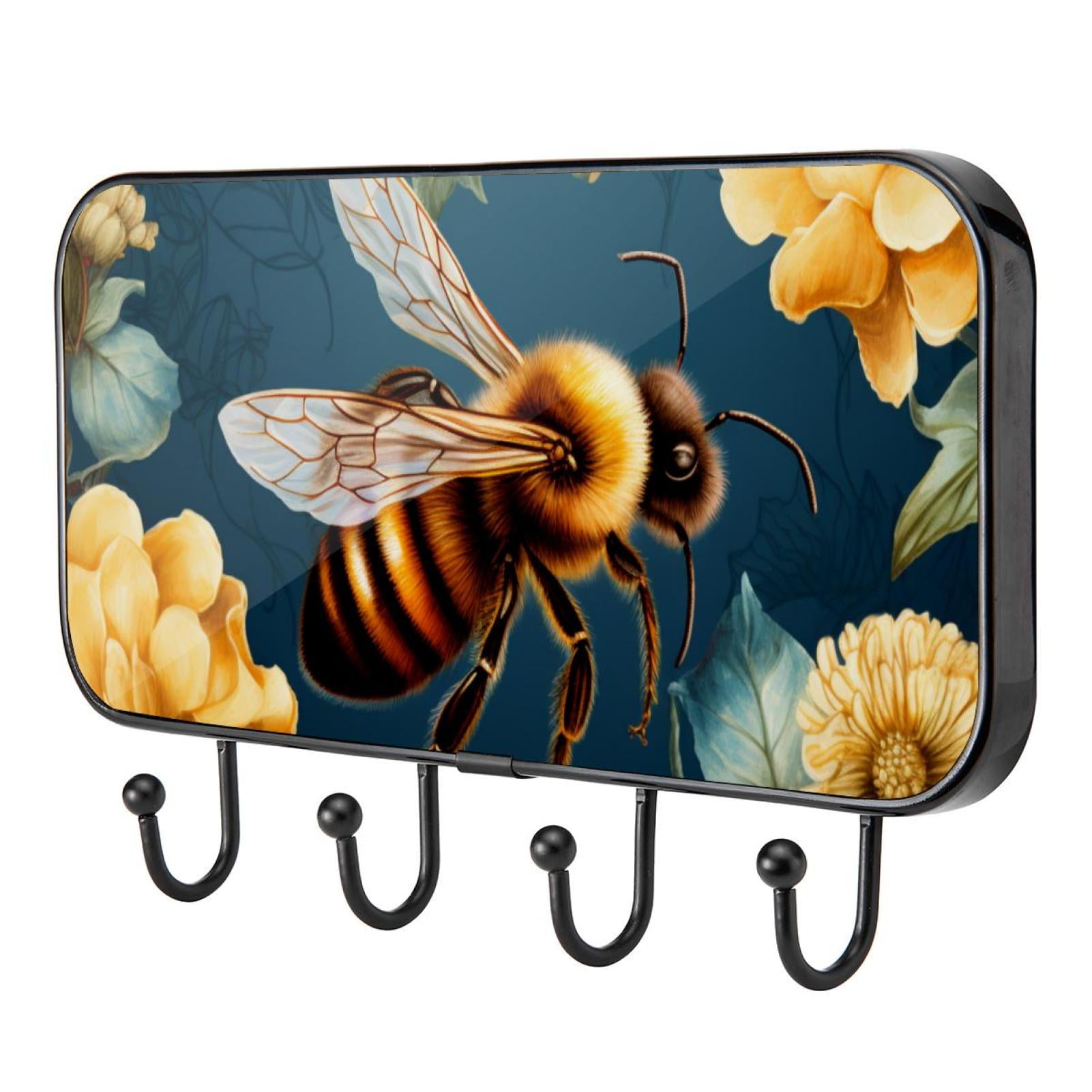 Insect Bees Self Adhesive Towel Coat Wood Iron Hooks for Home Keys Door Outdoor Home Improvement ...