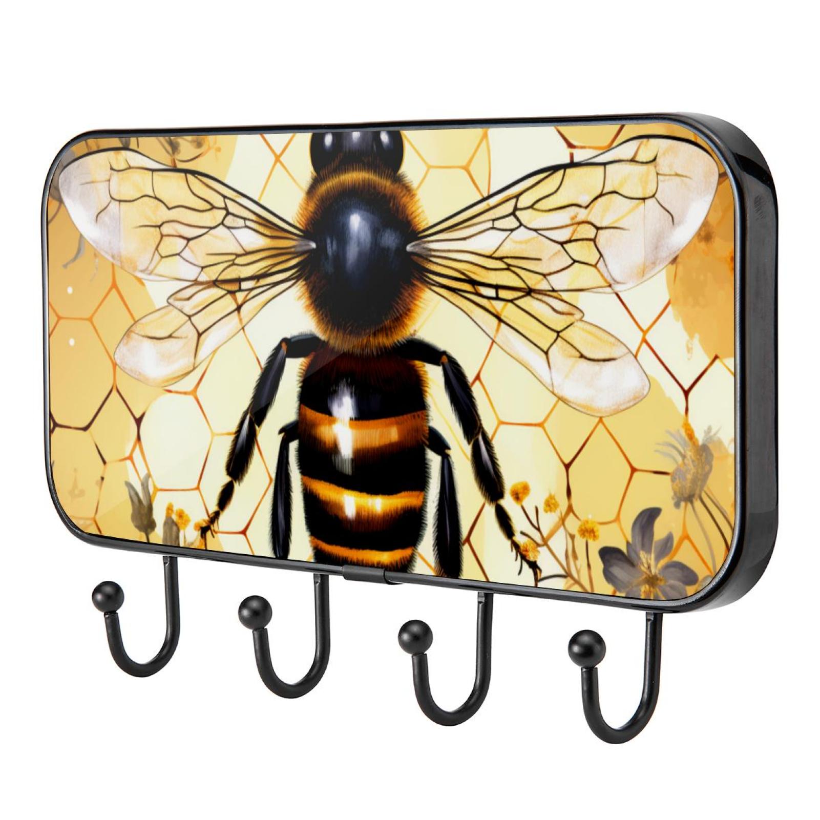 Insect Bees Self Adhesive Towel Coat Wood Iron Hooks for Home Keys Door ...