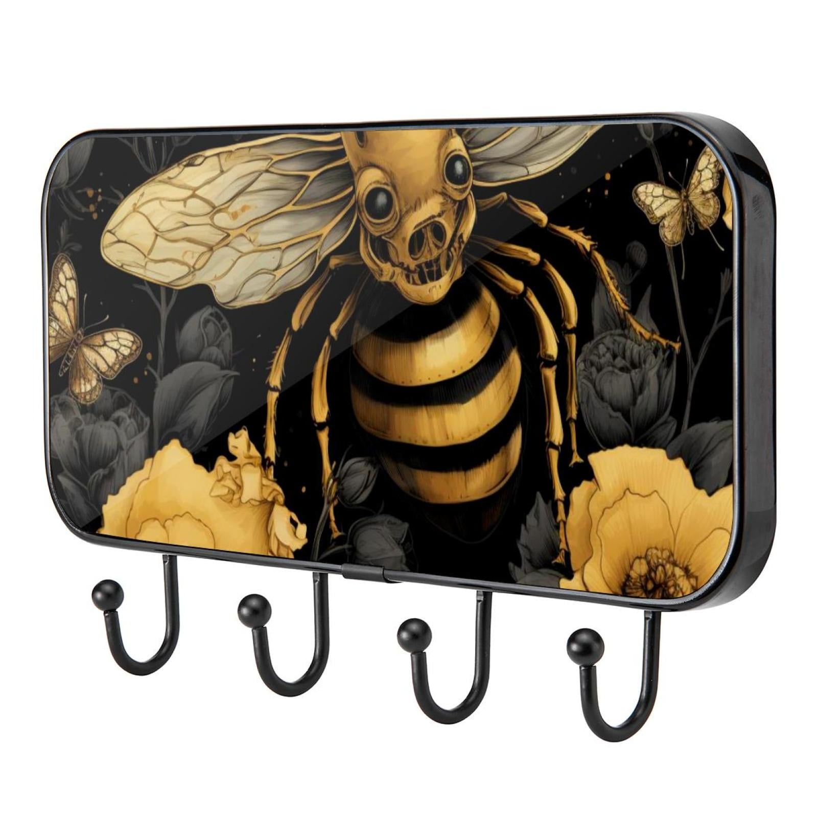 Insect Bees Self Adhesive Towel Coat Wood Iron Hooks for Home Keys Door ...