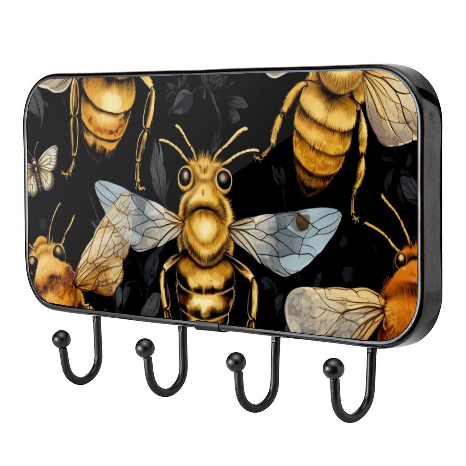 Insect Bees Self Adhesive Towel Coat Wood Iron Hooks for Home Keys Door ...