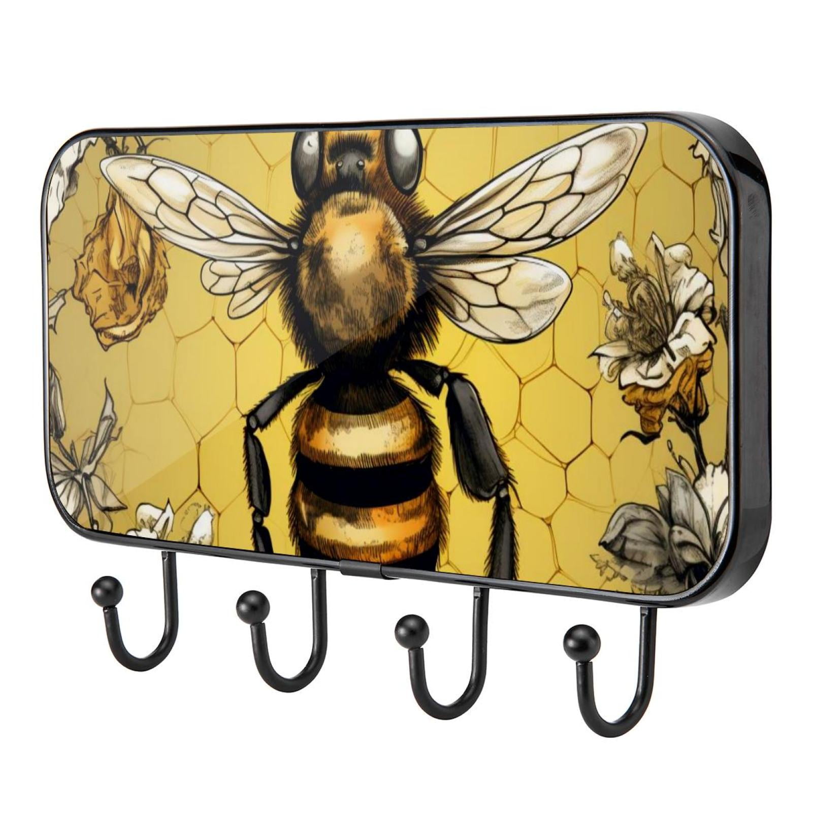 Insect Bees Self Adhesive Towel Coat Wood Iron Hooks for Home Keys Door ...