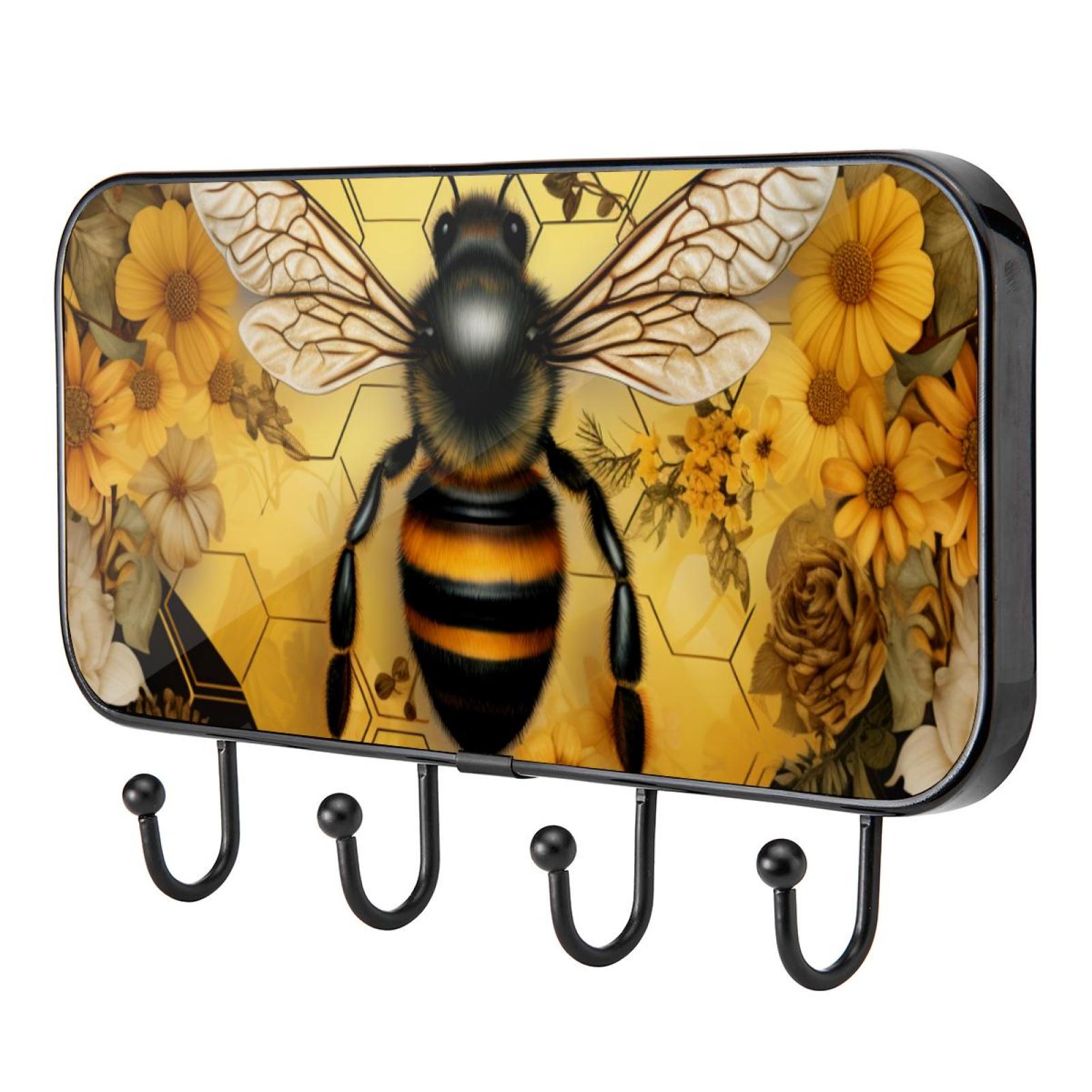 Insect Bees Self Adhesive Towel Coat Wood Iron Hooks for Home Keys Door ...