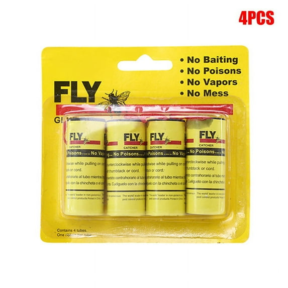 Insect Bug Fly Glue Paper Catcher Ribbon Tape Strip Sticky Flies Roll ...