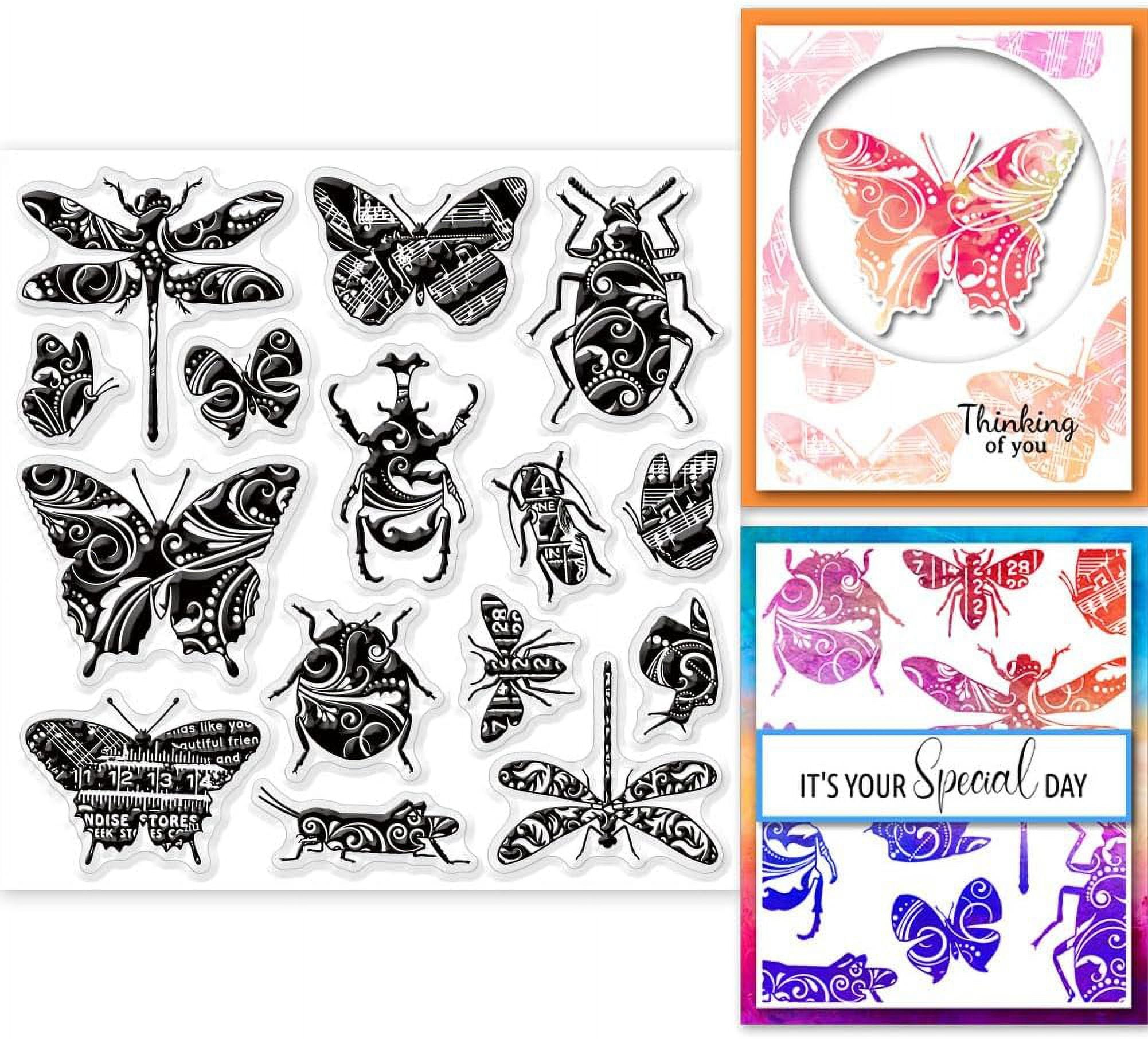 Insect Clear Stamps for DIY Scrapbooking Realistic Butterfly Snail ...