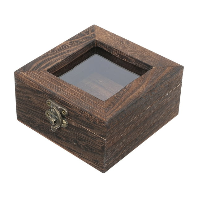 Wooden Storage Box with Glass Top for Jewelry and Collectibles Coffee ...