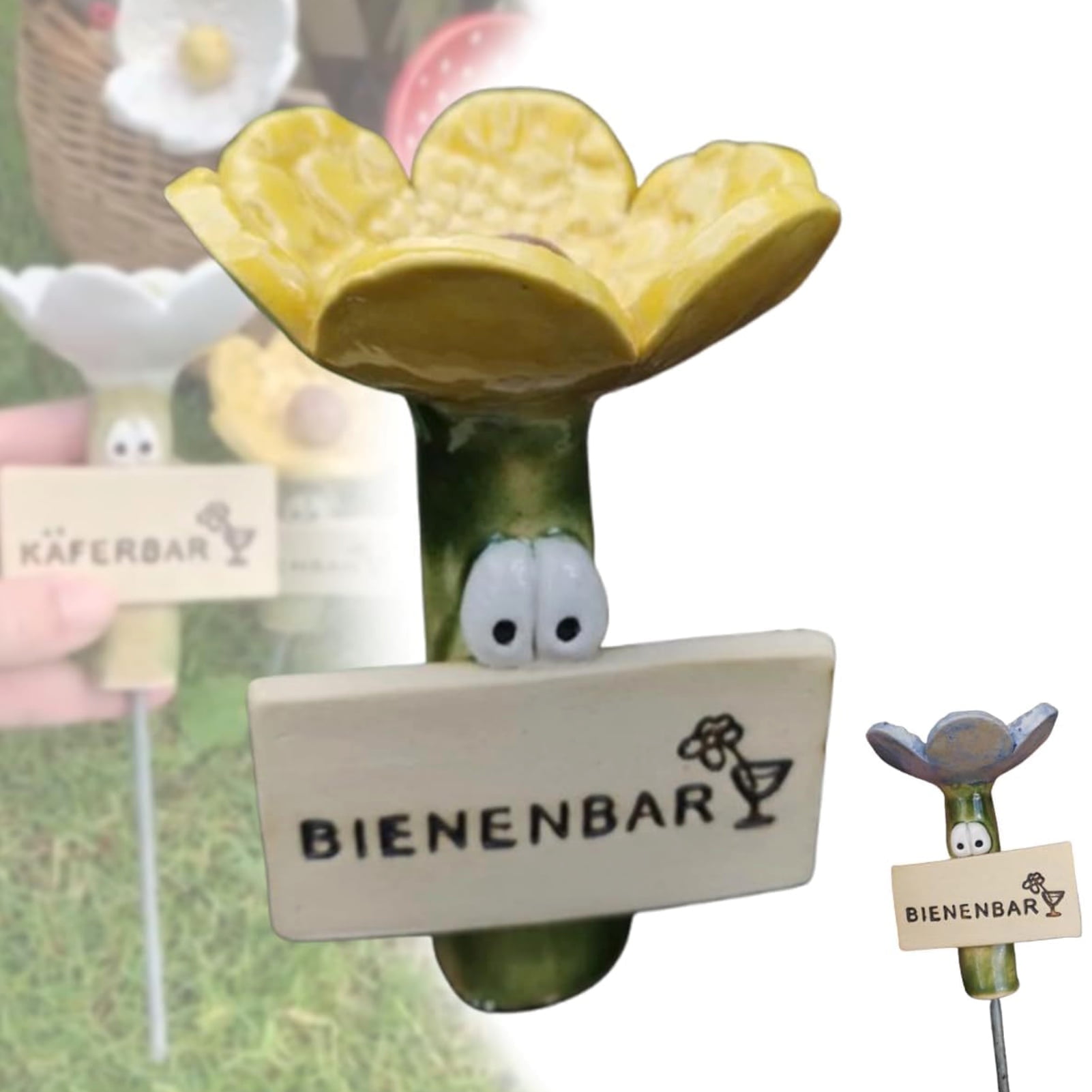 MXHHR Rustproof Pollinator Garden Decor with Bee Water Station ...