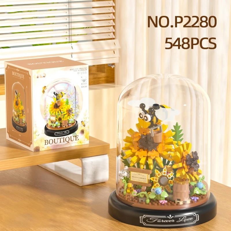Insect Flower Building Blocks Set Bee Butterfly Plant Potted Model ...