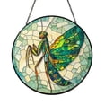 Insect Glass Style Window Art – Green Mantis Design - Walmart.com