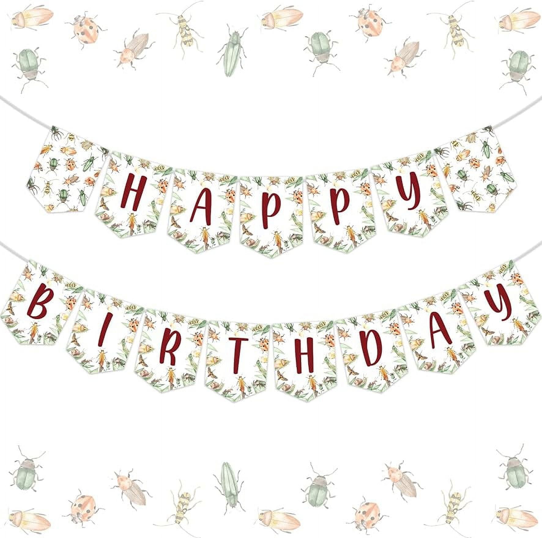 Insect Happy Birthday Banner Insect Birthday Party Decorations Reptile ...