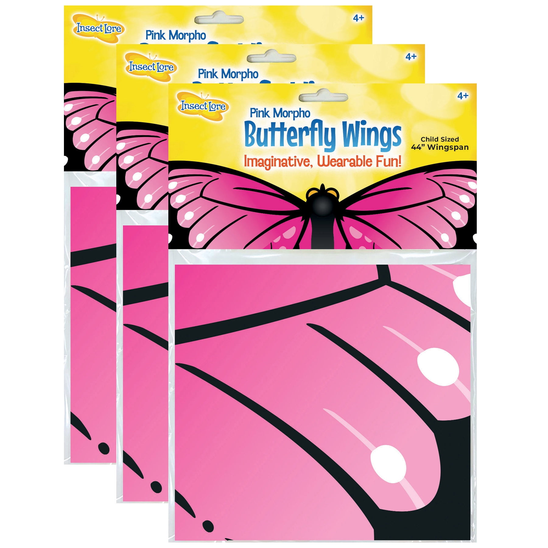 Insect Lore Dress-Up Morpho Butterfly Wings, Pink, Pack of 3 - Walmart.com