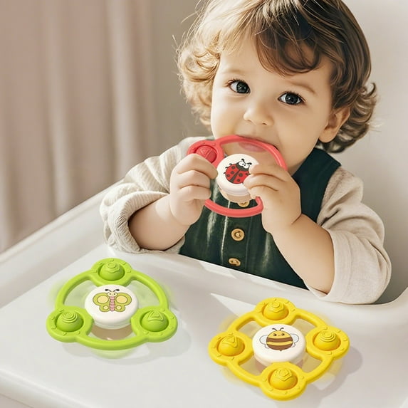 Insect Spinning Suction Toy for Kids, Silicone Teether & Early Learning ...