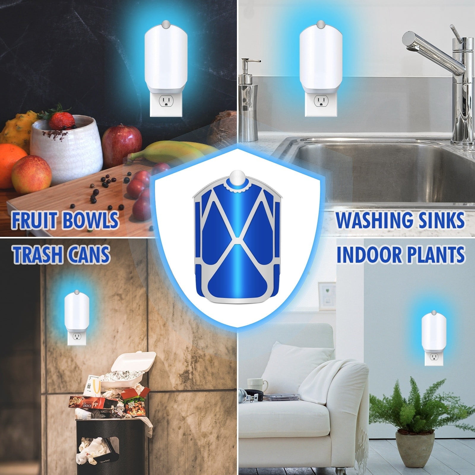 Insect Trap Indoor Use, 2024 Upgrade Fruit Fly Catcher Plug-in, Flying ...