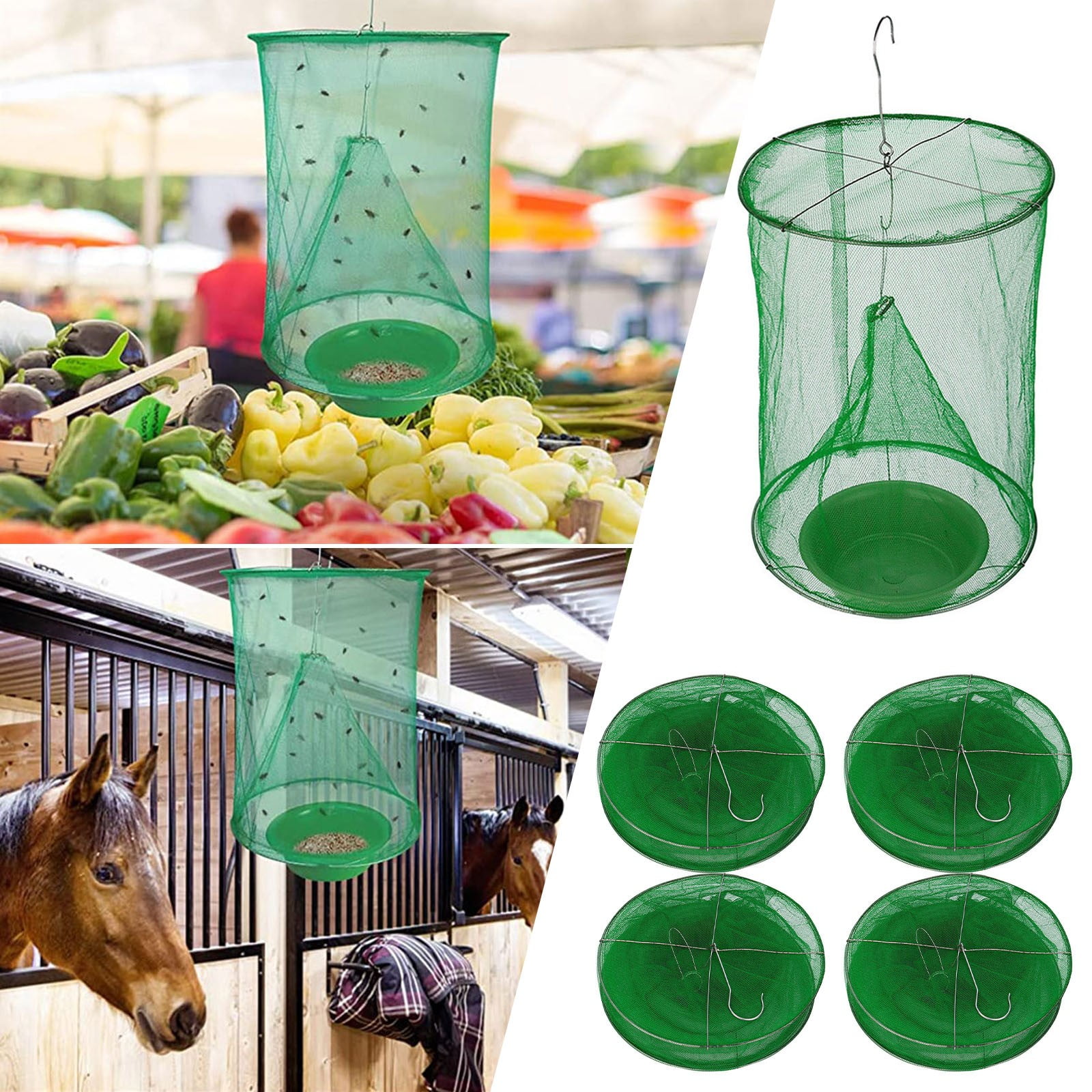 Insect Traps,4 Pack Fly Outdoor Hanging,Ranch Fly,Fly For Outdoor ...