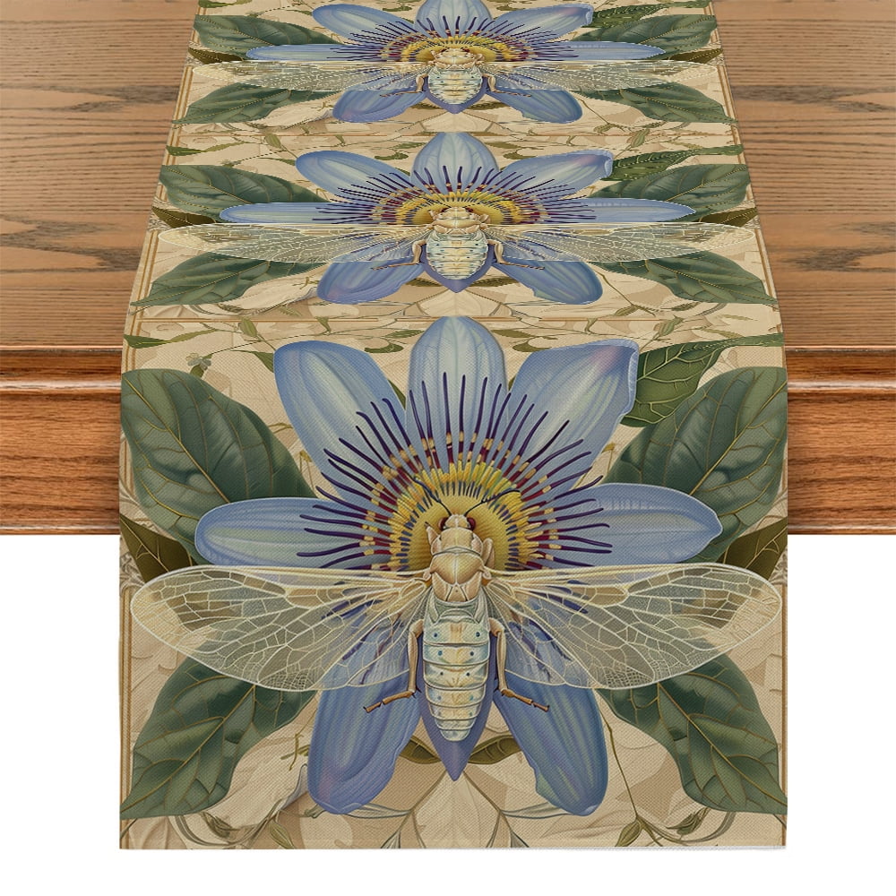 Insect Watercolor Table Runner Wedding ration Cloth Dining r Coffee ...