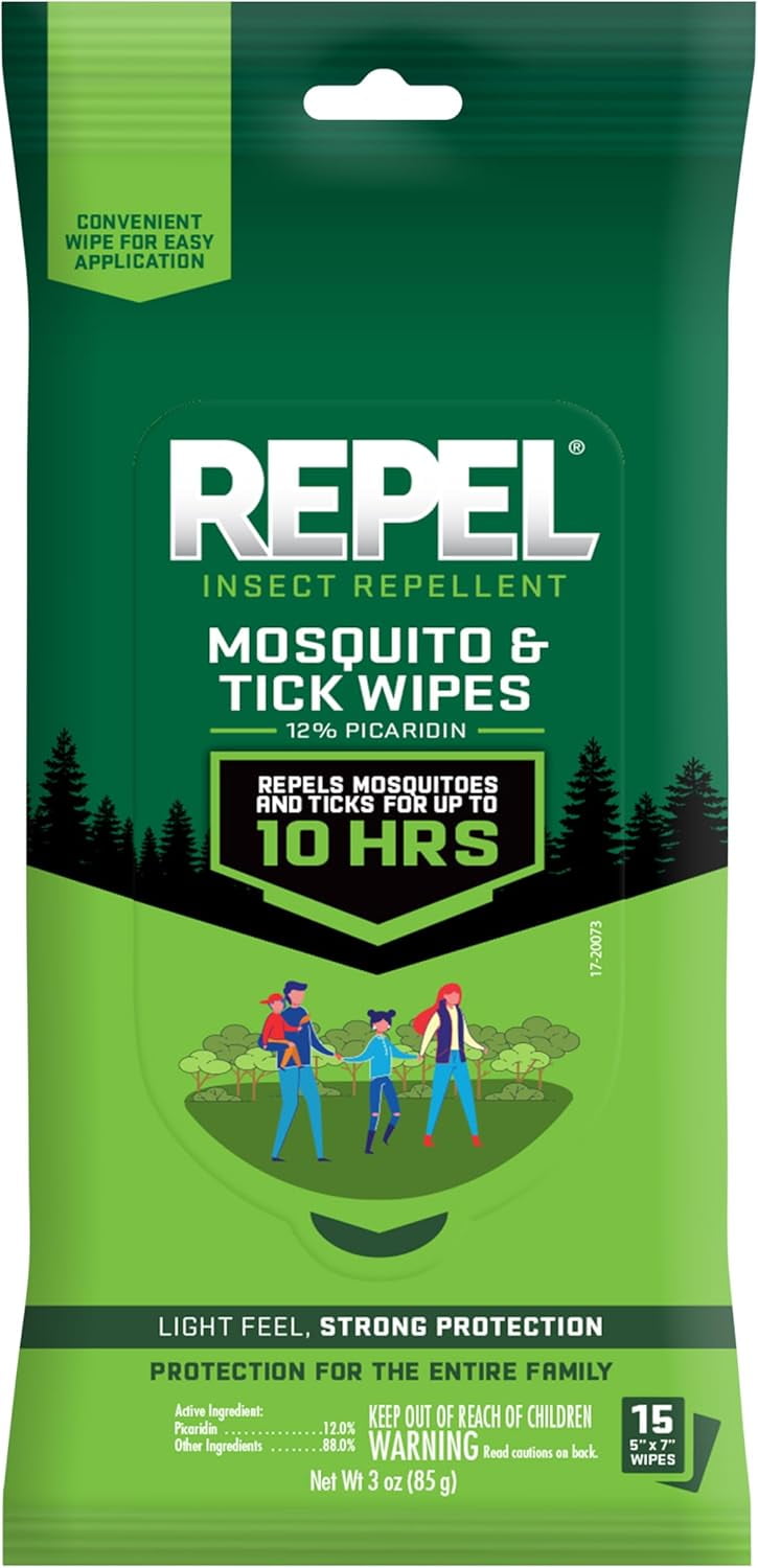 Insect lent Mosquito & Tick Wipes 12% Picaridin, s Mosquitoes and Ticks ...