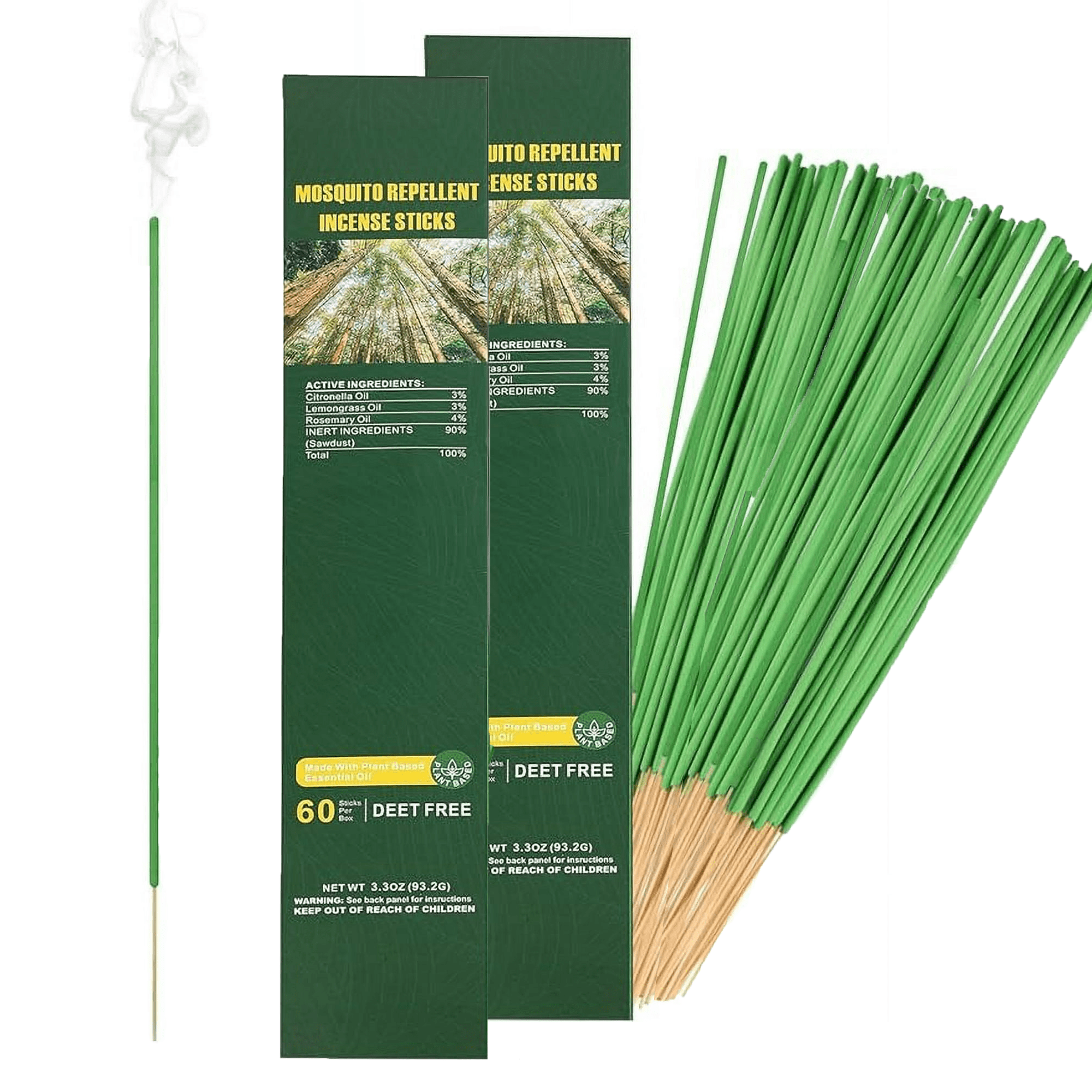 InsectX DEET Free Mosquito Repellent Citronella Incense Sticks, 120 ...