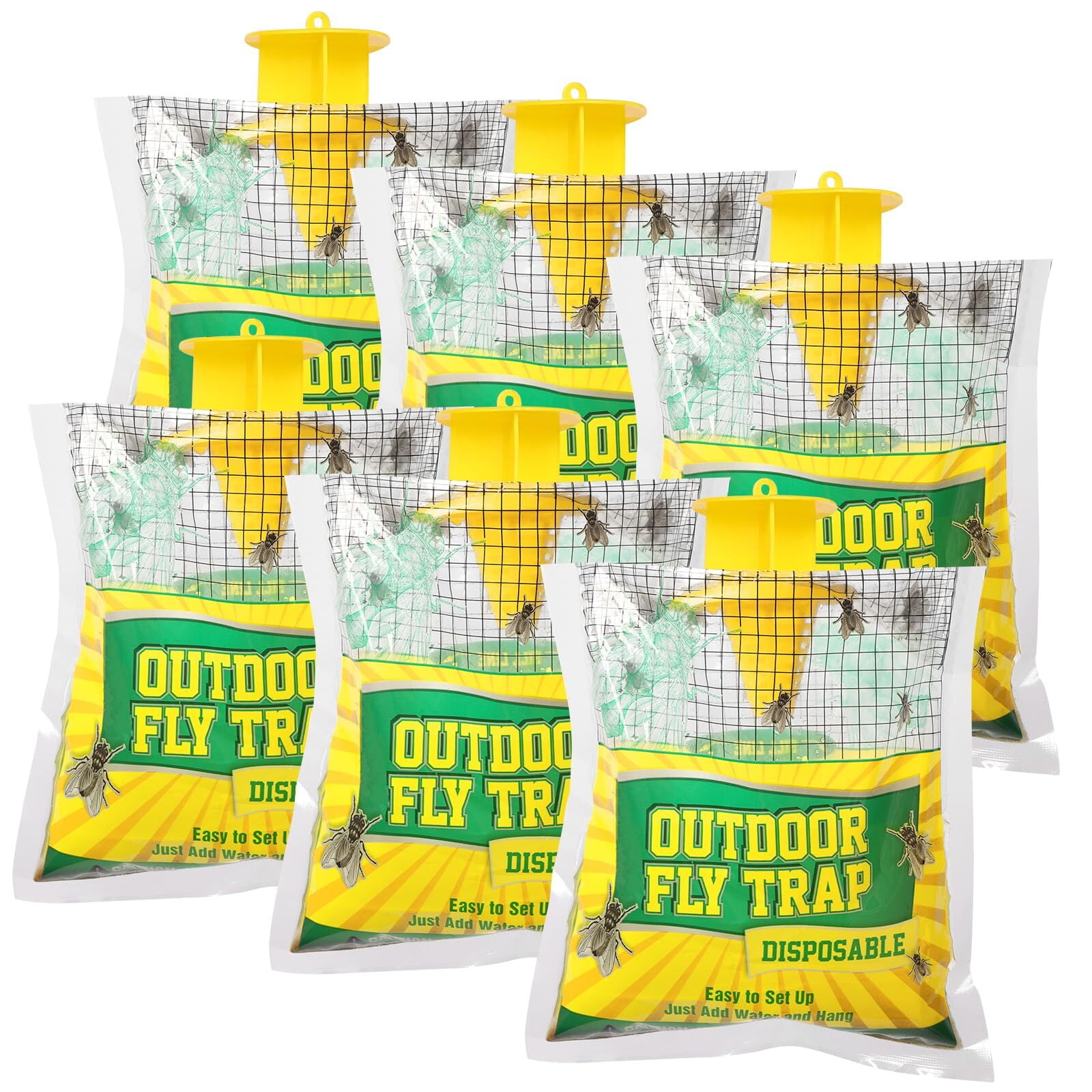 InsectX Fly Traps Outdoor, Fly Catchers Outdoor, Disposable Hanging Fly ...