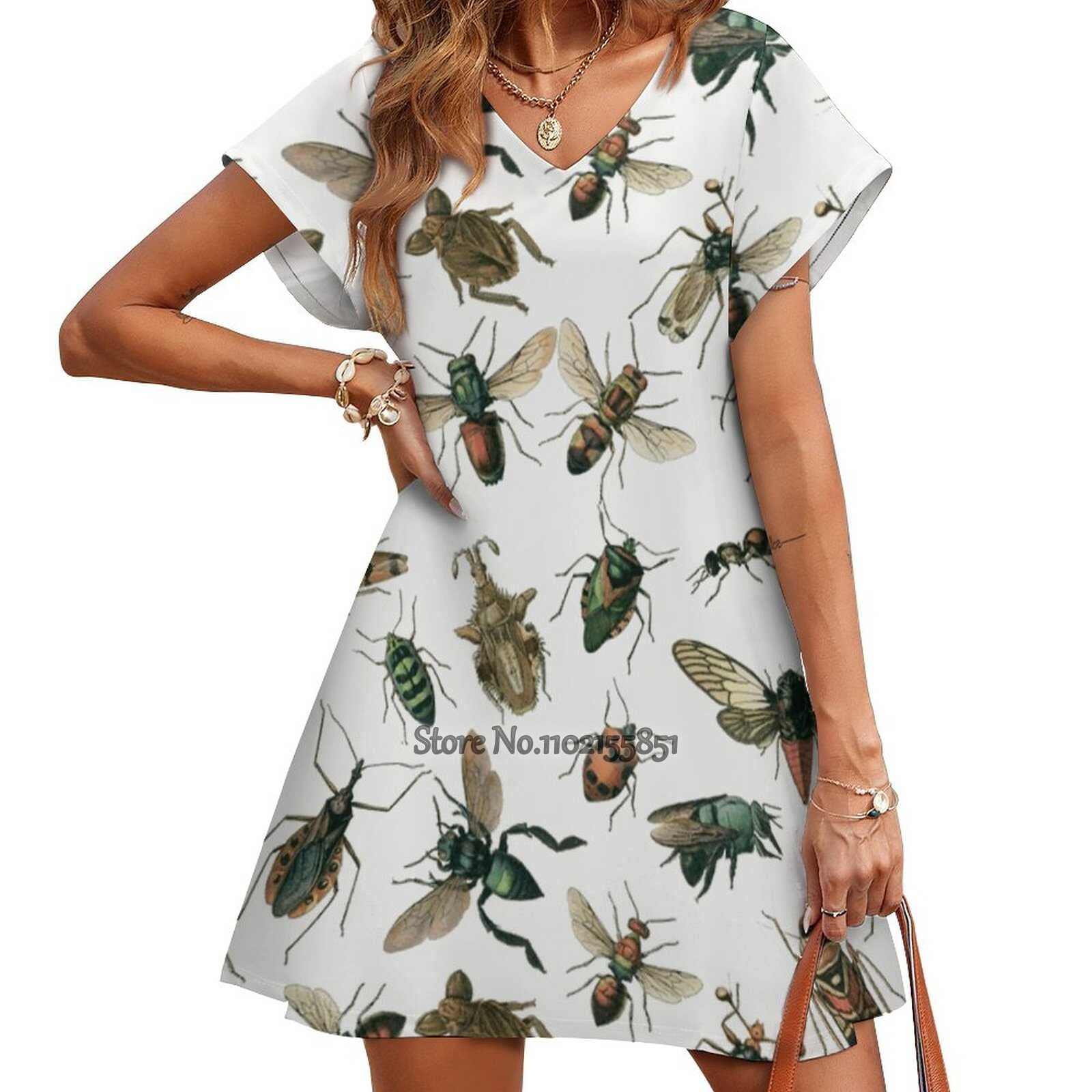 Insects 5 Back Lacing Backless Dress Square Neck Dress New Elegant ...