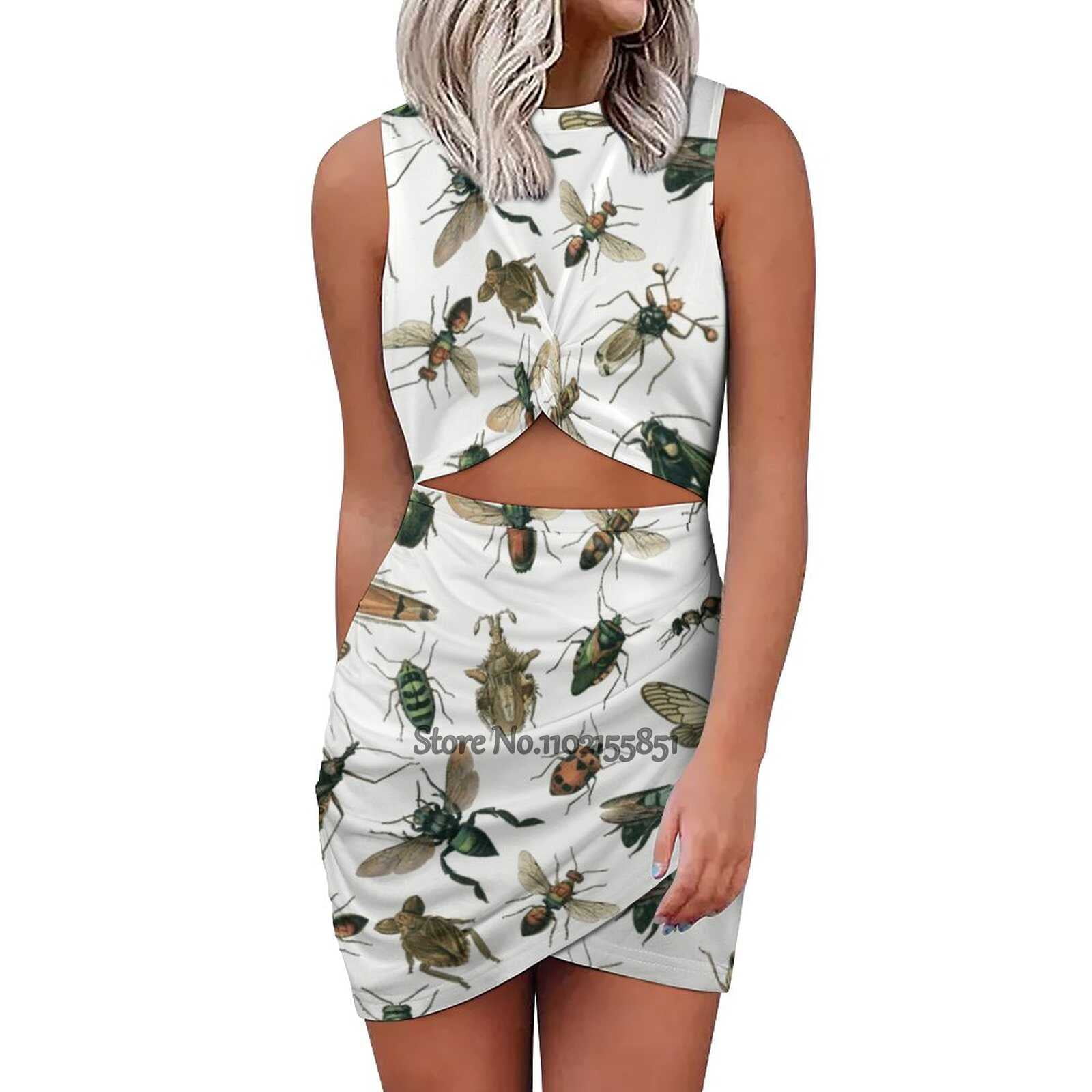 Insects 5 Back Lacing Backless Dress Square Neck Dress New Elegant ...