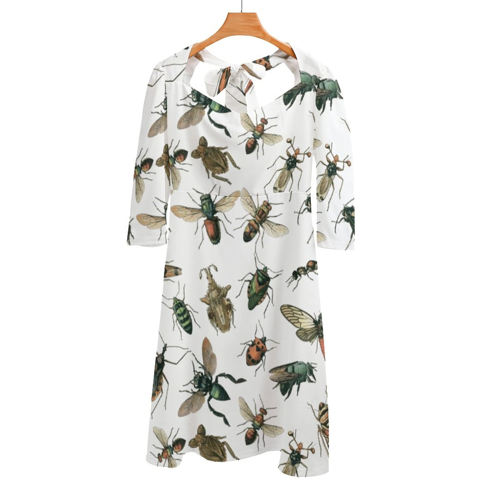 Insects 5 Back Lacing Backless Dress Square Neck Dress New Elegant ...