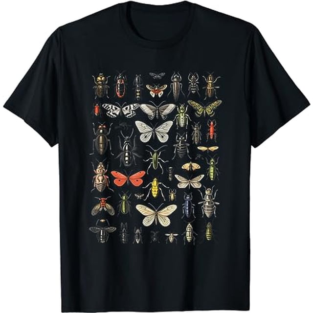 Insects Collection Species Bugs Chart Entomology Graphic T-Shirt ...