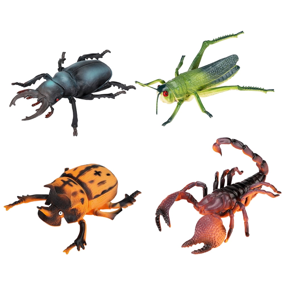 Insects Figures Toys 4Pcs Pack Fake Bugs Mini Realistic Insects Toys ...