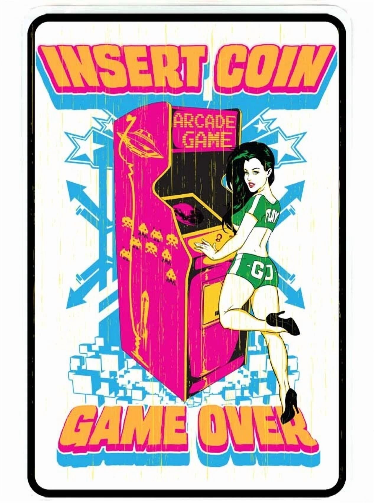 Insert Coin Game Over Sign Metal Funny Man Cave House Decor N680 ...