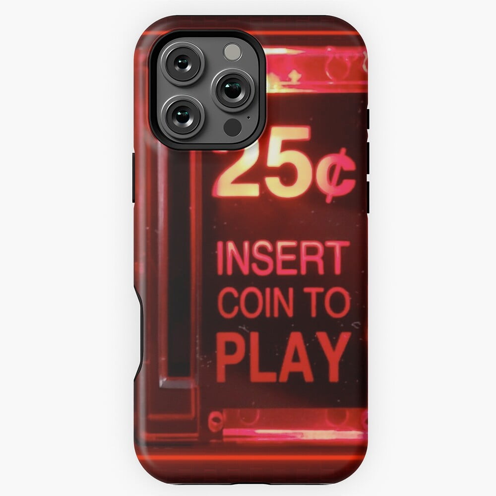 Insert Coin Retro Arcade Design iPhone Case 17 16 15 14 13 12 11 Pro ...