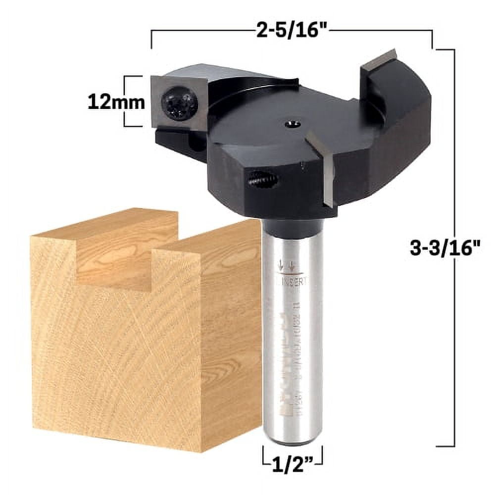 Insert Cutter Spoilboard Router Bit 2-5/16" Diameter - 3 Cutter - 1/2 ...