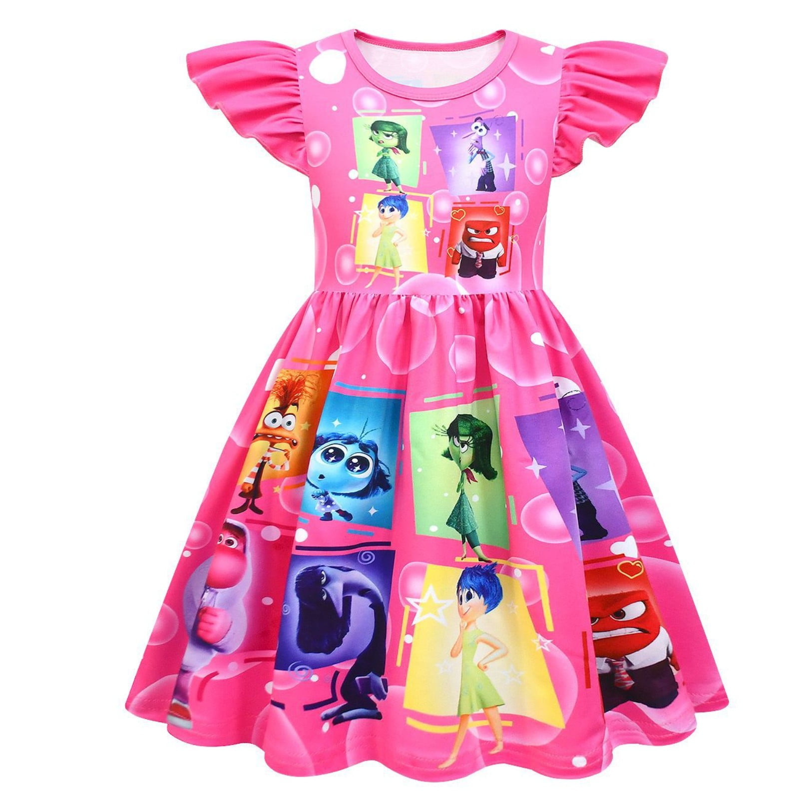 Inside Out 2 Dress Cosplay Costume for Girls - Cartoon Birthday Party ...