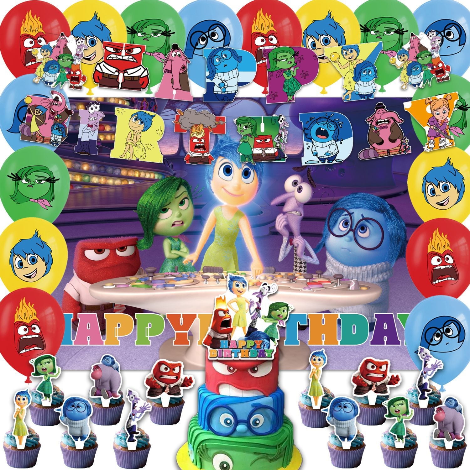 Inside Out Birthday Party Supplies, Inside Out Party Decorations Set ...