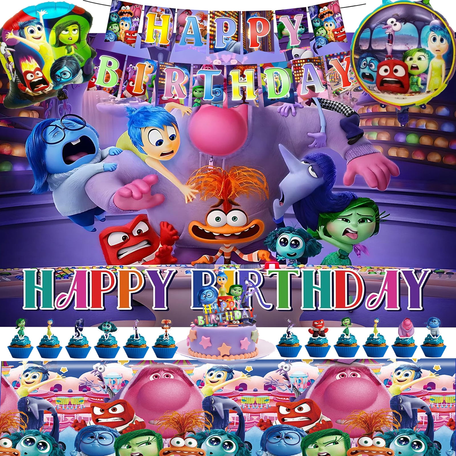 Inside Out Birthday Party Supplies, Inside Out Party Decorations Set ...