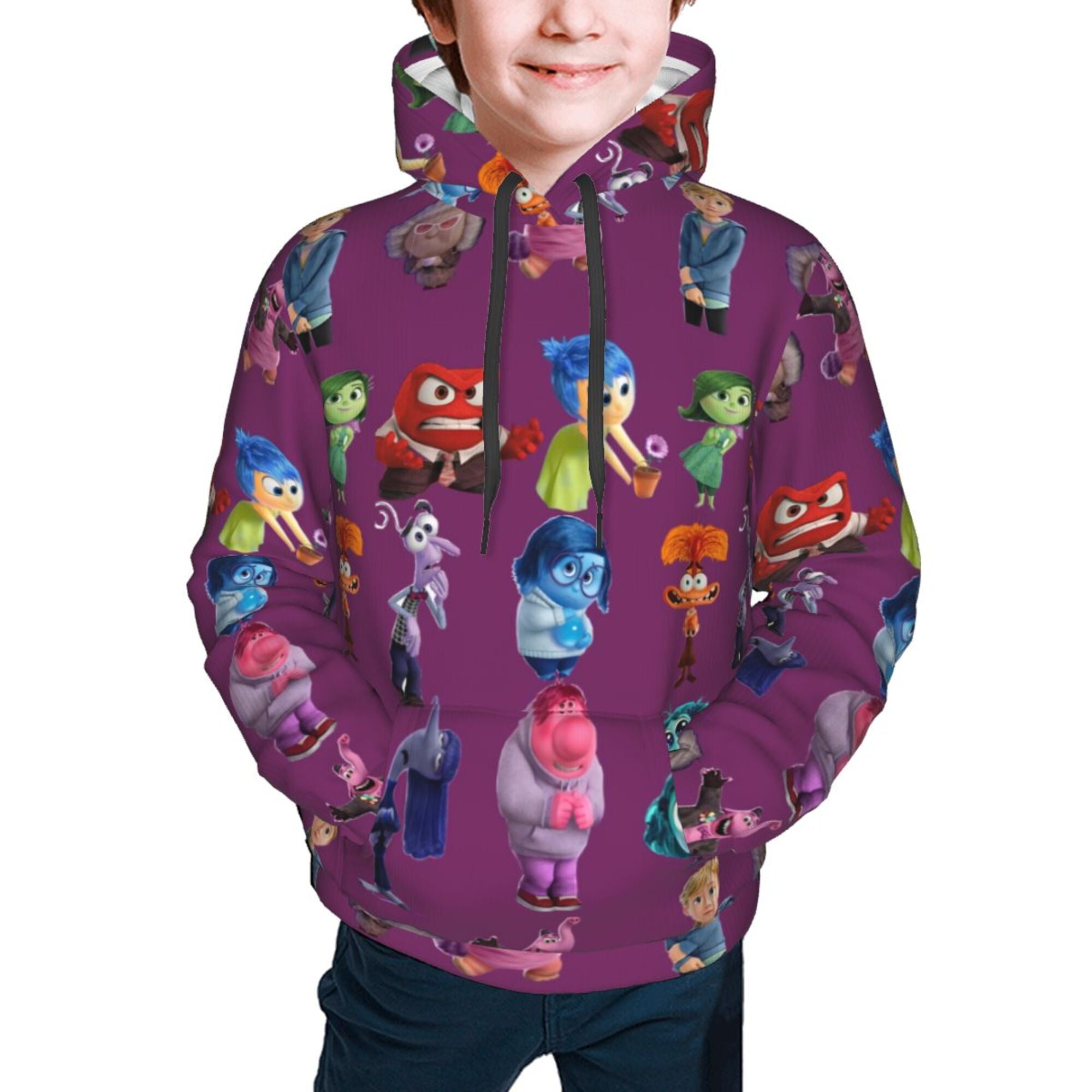 Inside Out Cute Cartoon Figure Joy Anger Anxiety Fear Hoodies for Boys ...