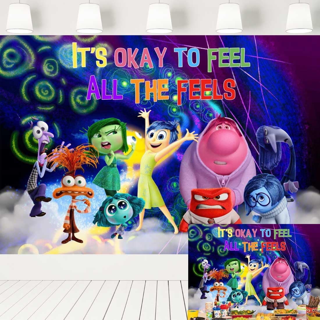 Inside Movie 2 Themed Backdrop Nine Emotions Joy Galaxy Background It's ...