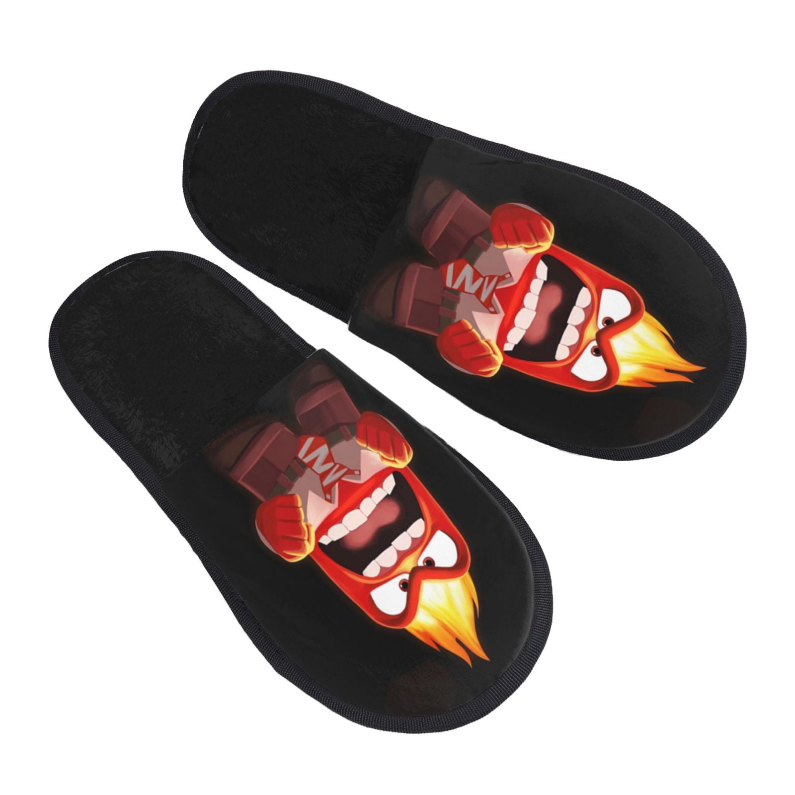 Inside Out 2 Anger Furry Slippers For Men Women Fuzzy House Slippers ...