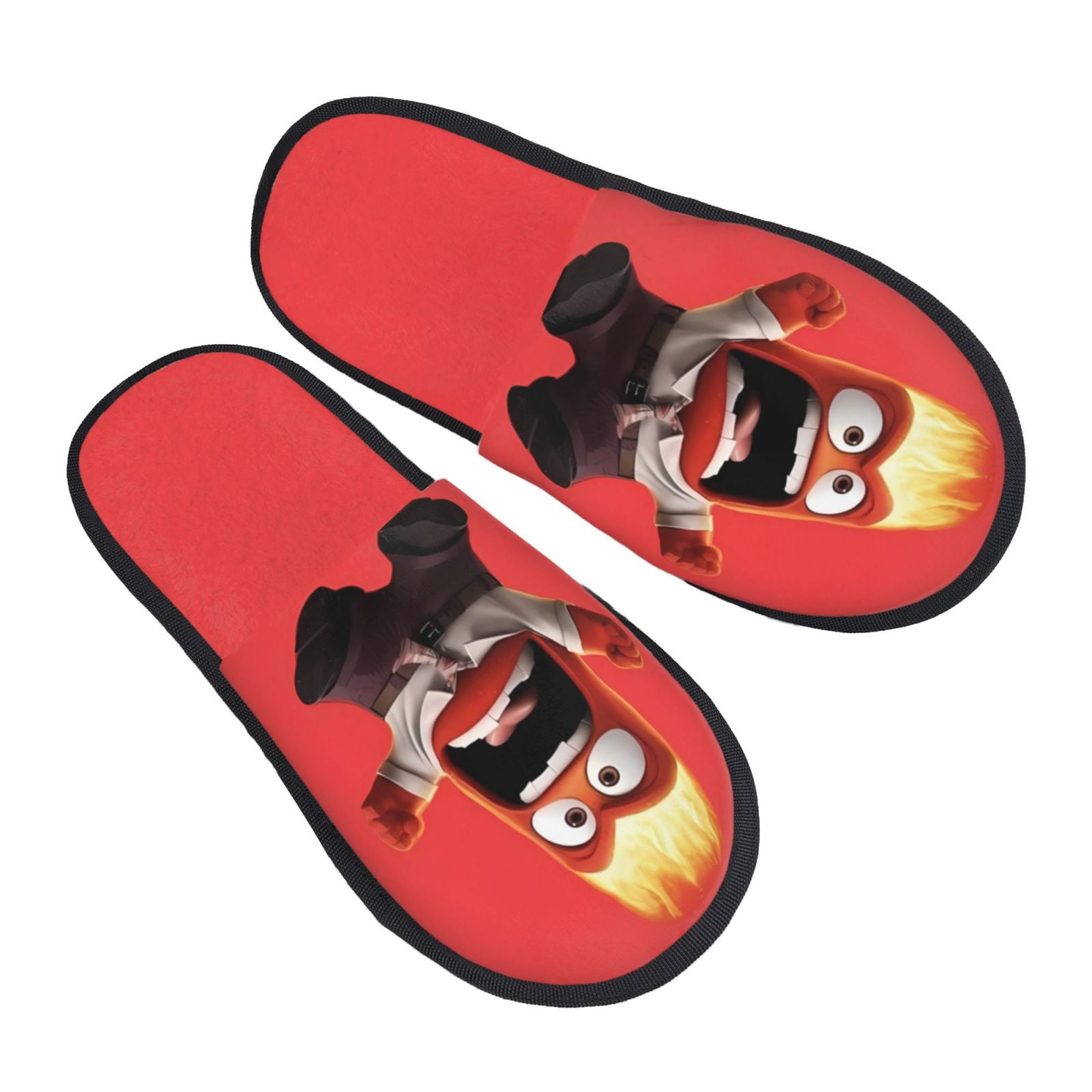 Inside Out 2 Anger Furry Slippers For Men Women Fuzzy House Slippers ...