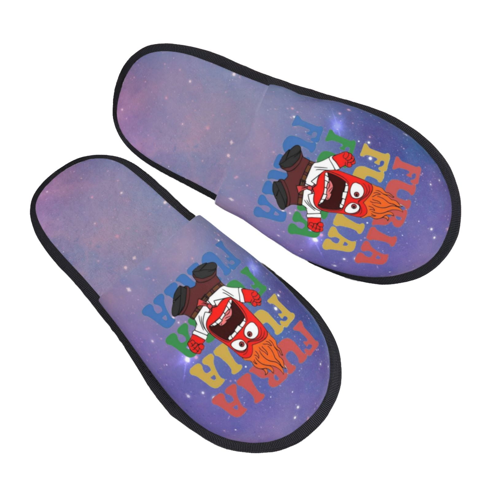 Inside Out 2 Anger Furry Slippers For Men Women Fuzzy House Slippers ...