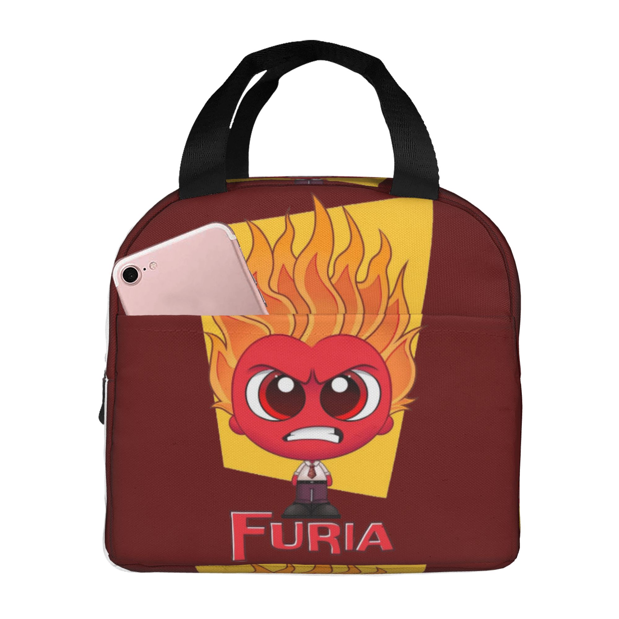 Inside Out 2 Anger Lunch Bag Tote Bag Insulated Lunch Box Picnic Beach ...