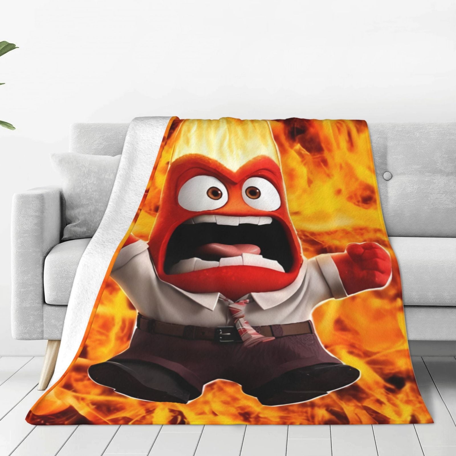 Inside Out 2 Anger Throw Blanket Couch Bed Sofa Soft Lightweight Warm ...