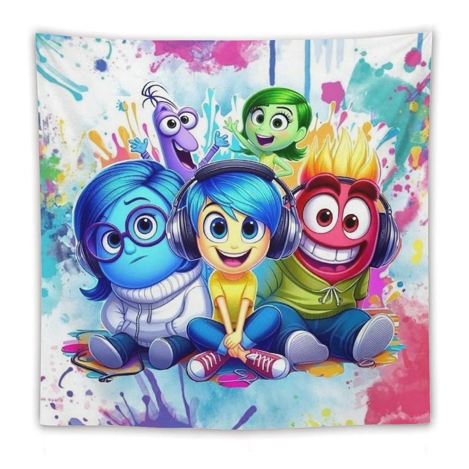 Inside Out 2 Anime Wall Tapestrys Bedroom Room Decor Wall Hanging for ...
