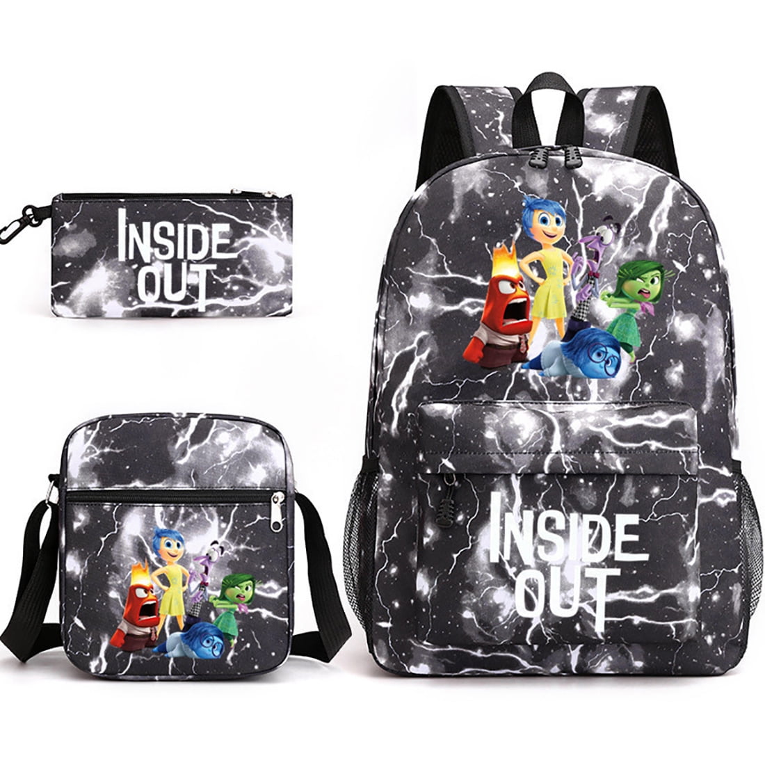 Inside Out 2 Backpack Set 3PCS Cool Lightning Travel Backpack Casual ...