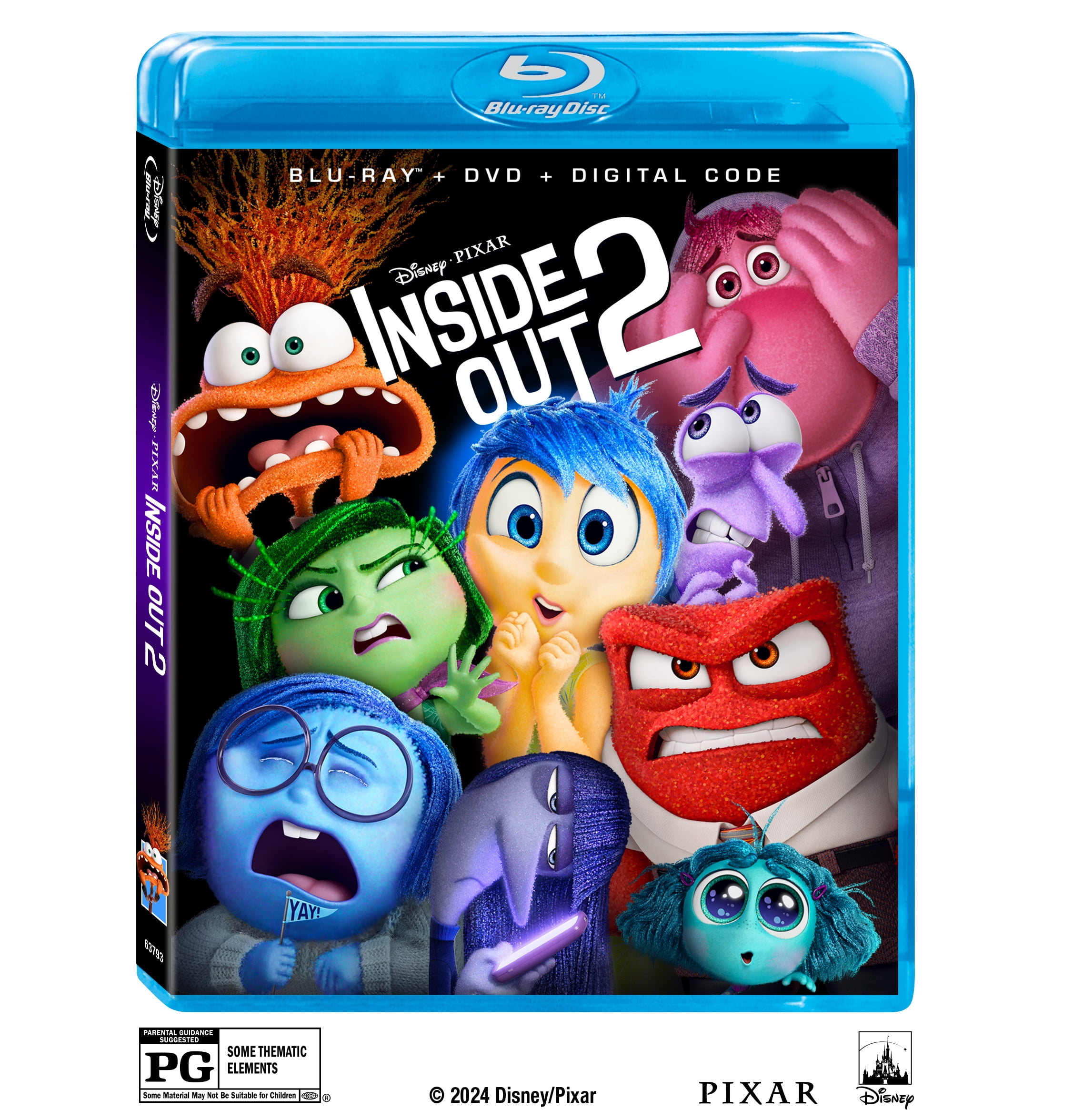Inside Out 2 DVD (Blu-ray + DVD + Digital) Disney Family - Walmart.com