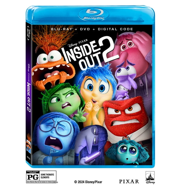 Inside Out 2 DVD (Blu-ray + DVD + Digital) Disney Family - Walmart ...