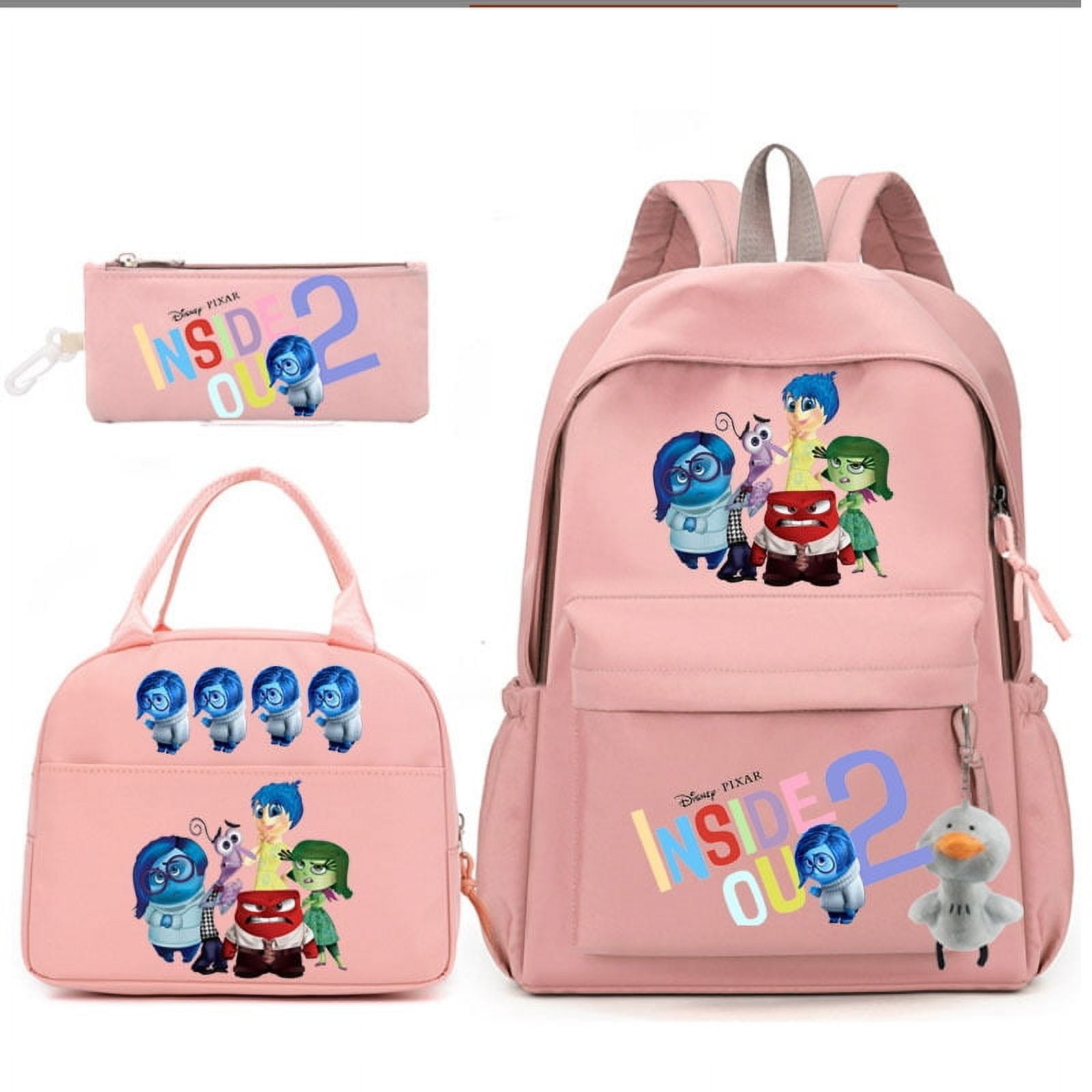 Inside/Out 2 Cartoon 3 Piece Backpack Anime Knapsacks Game Day Packs ...