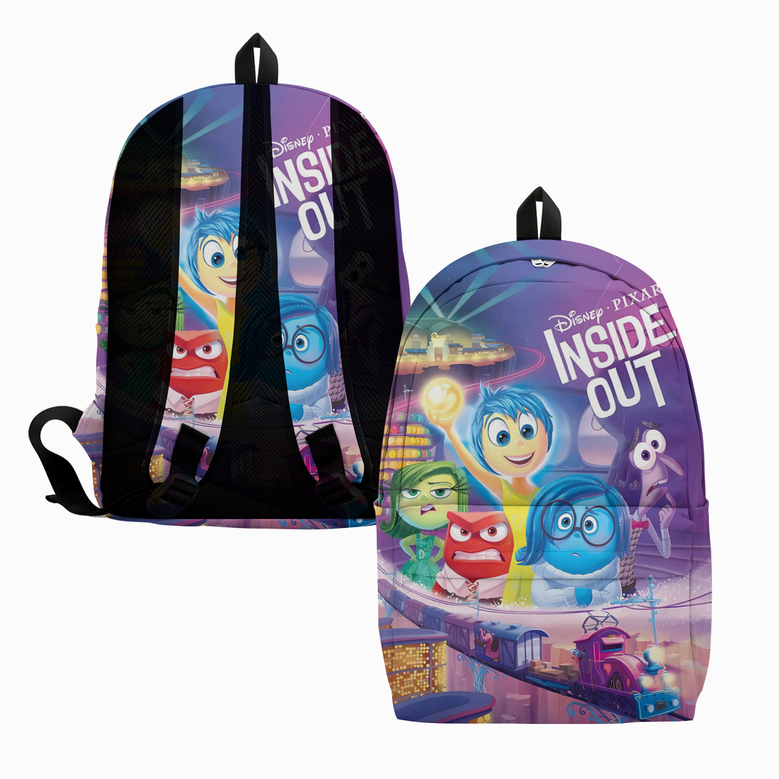 Inside Out 2 Cartoon Backpack 16.5",3d Printing Laptop Backpack for ...