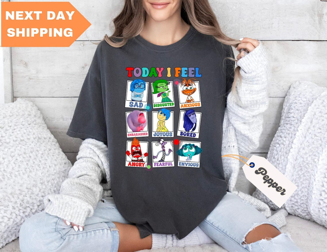 Inside Out 2 Current Mood Shirt, Anger Joy Sadness, Disney Emotions ...