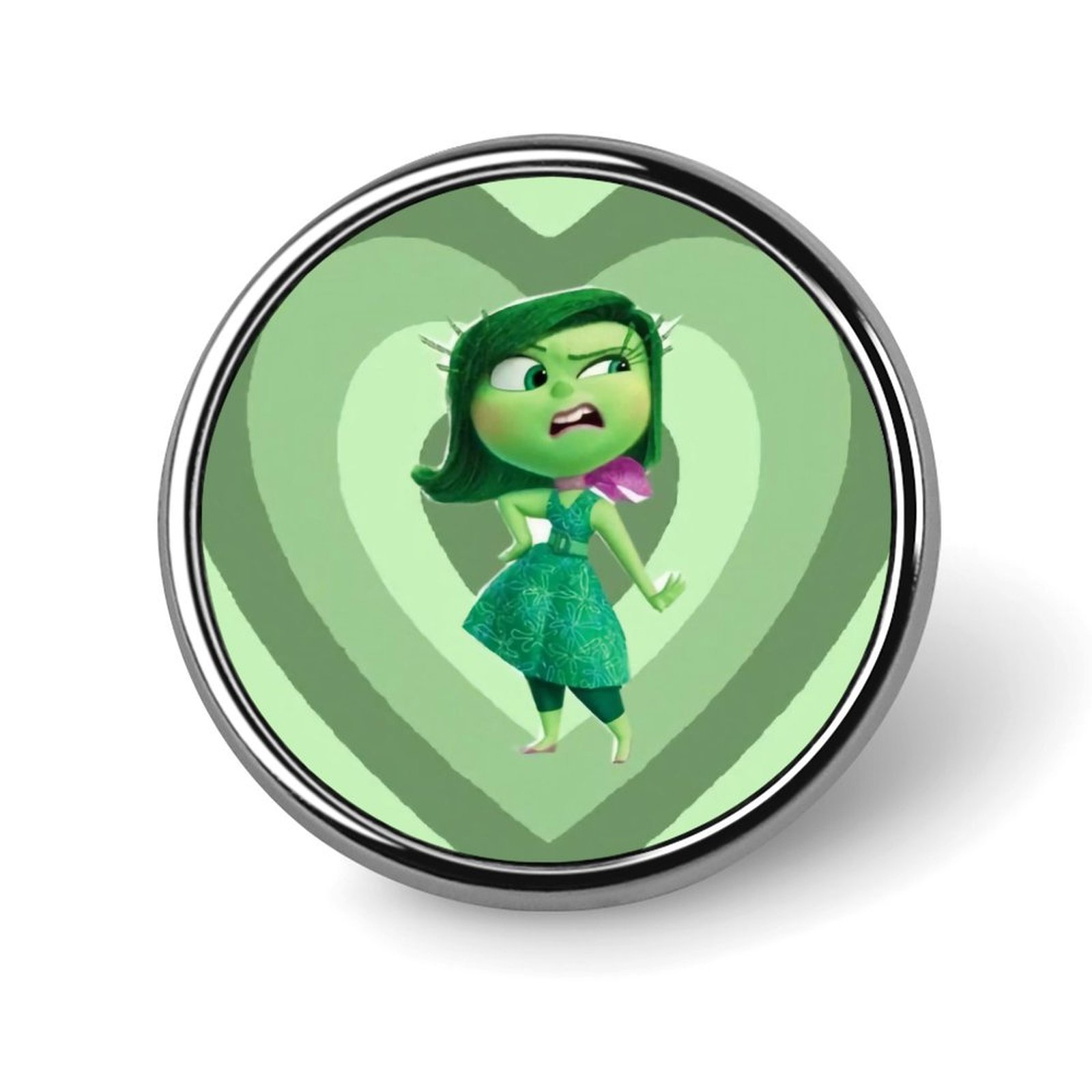 Inside Out 2 Disgust DIY Round Badge Aluminum Alloy Badges Fashionable ...