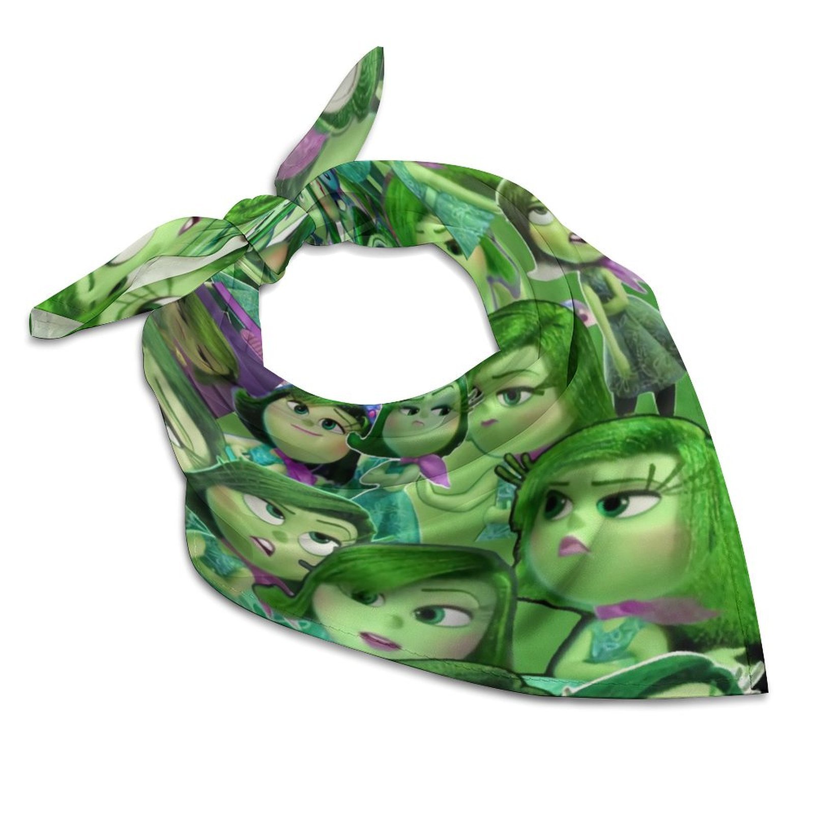 Inside Out 2 Disgust98 Square Satin Head Scarf Hair Scarves Silk-like ...
